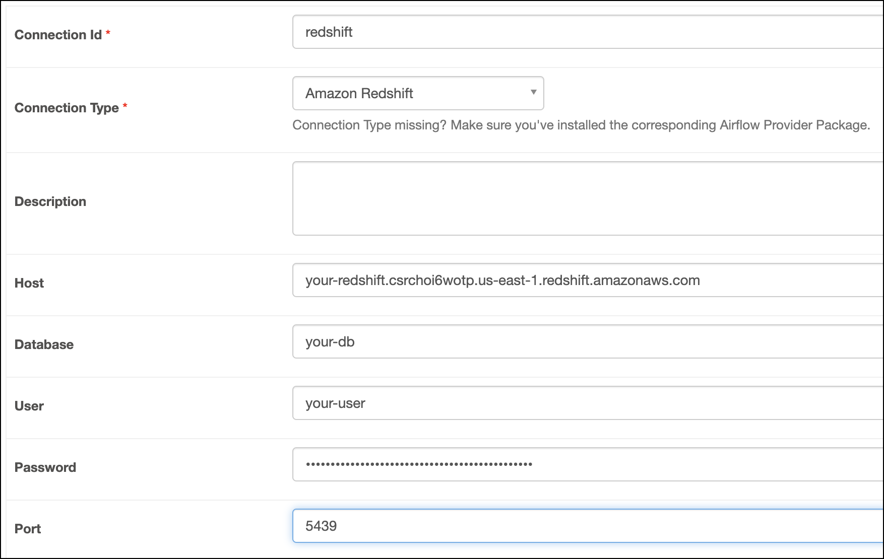 Create a Redshift connection in Airflow | Astronomer Docs