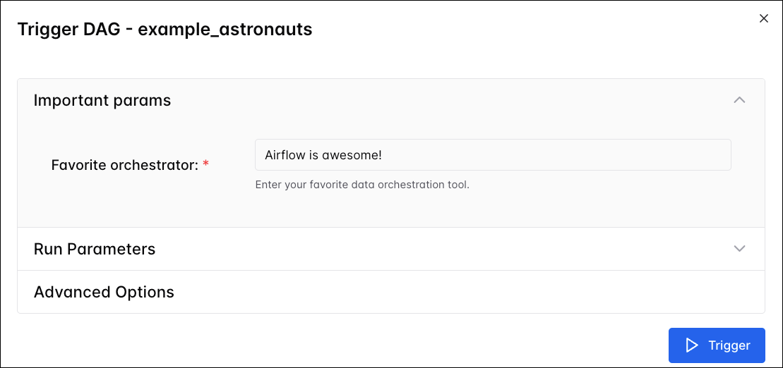 Create and use params in Airflow | Astronomer Docs