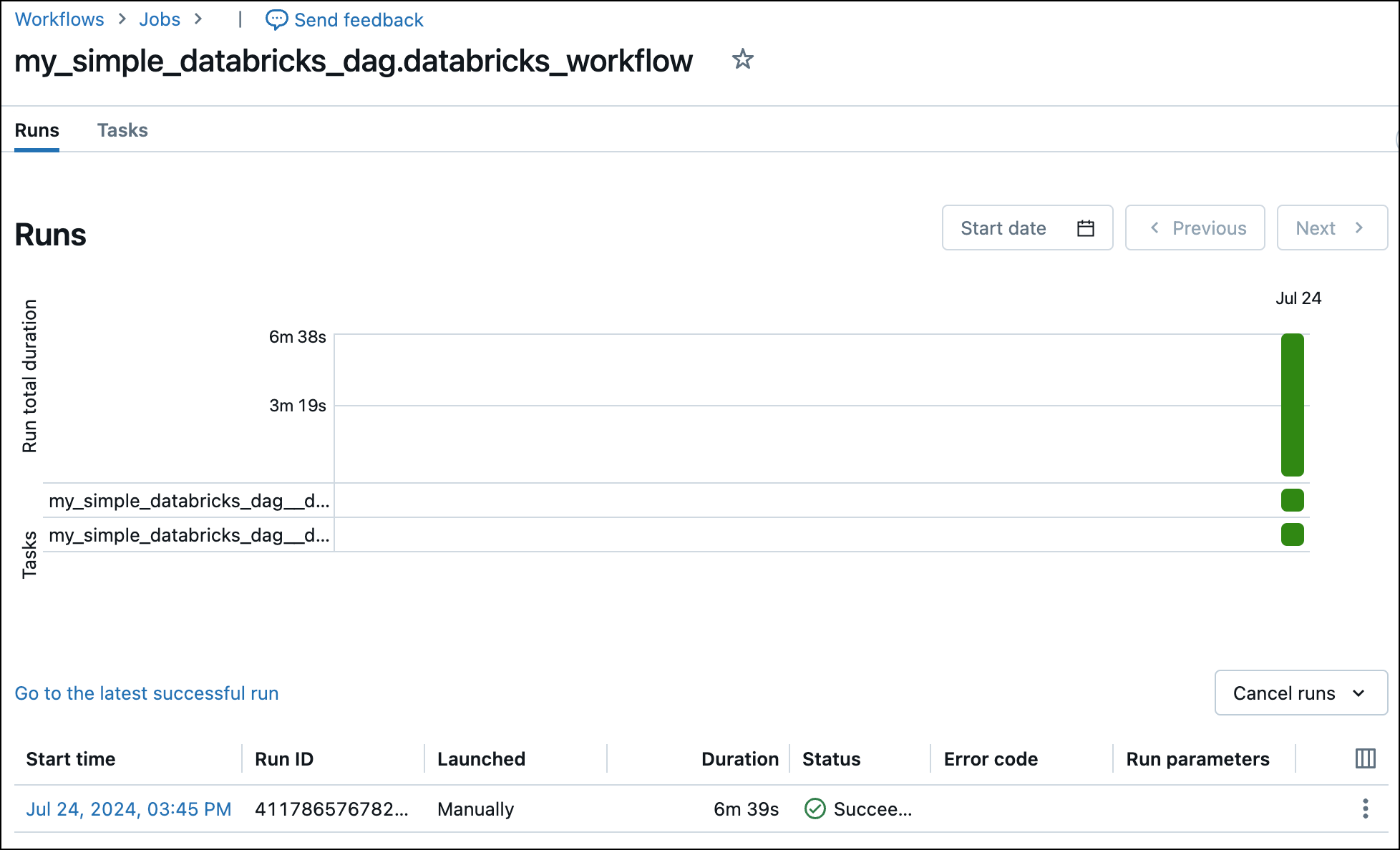 Orchestrate Databricks jobs with Airflow | Astronomer Docs