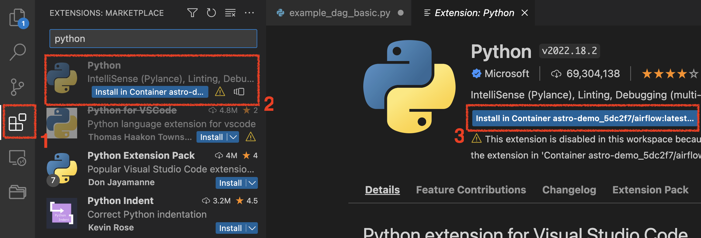 Develop Airflow DAGs locally with VS Code | Astronomer Docs