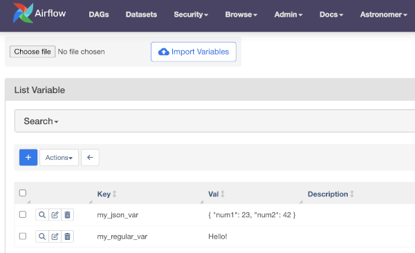 Use Airflow variables | Astronomer Docs