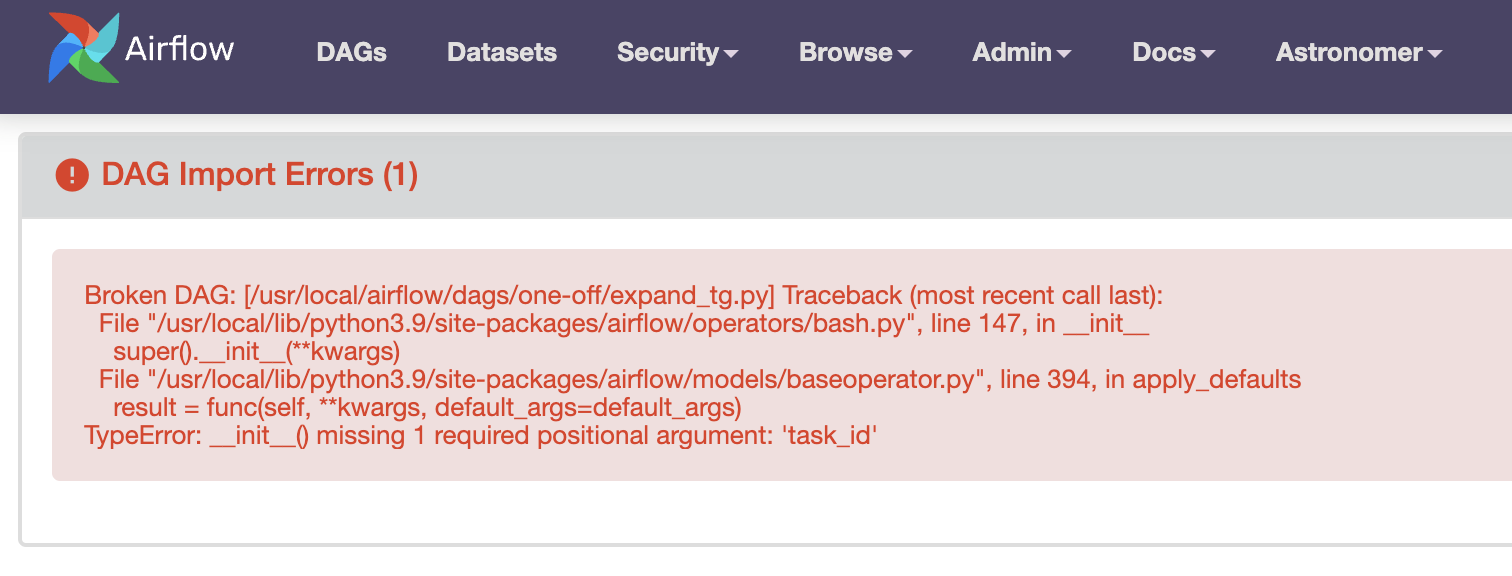 Debug DAGs | Astronomer Docs