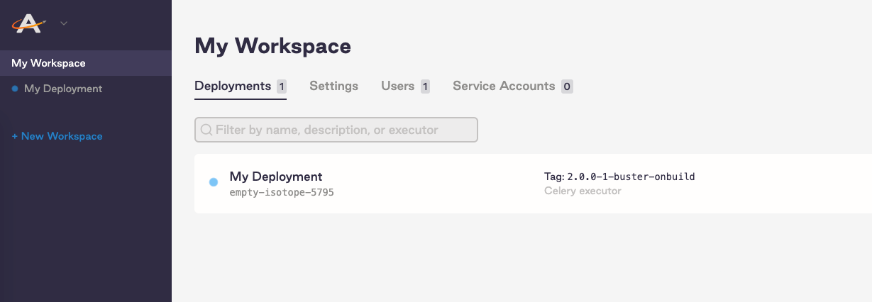 Manage Workspaces and Deployments on Astronomer | Astronomer Docs