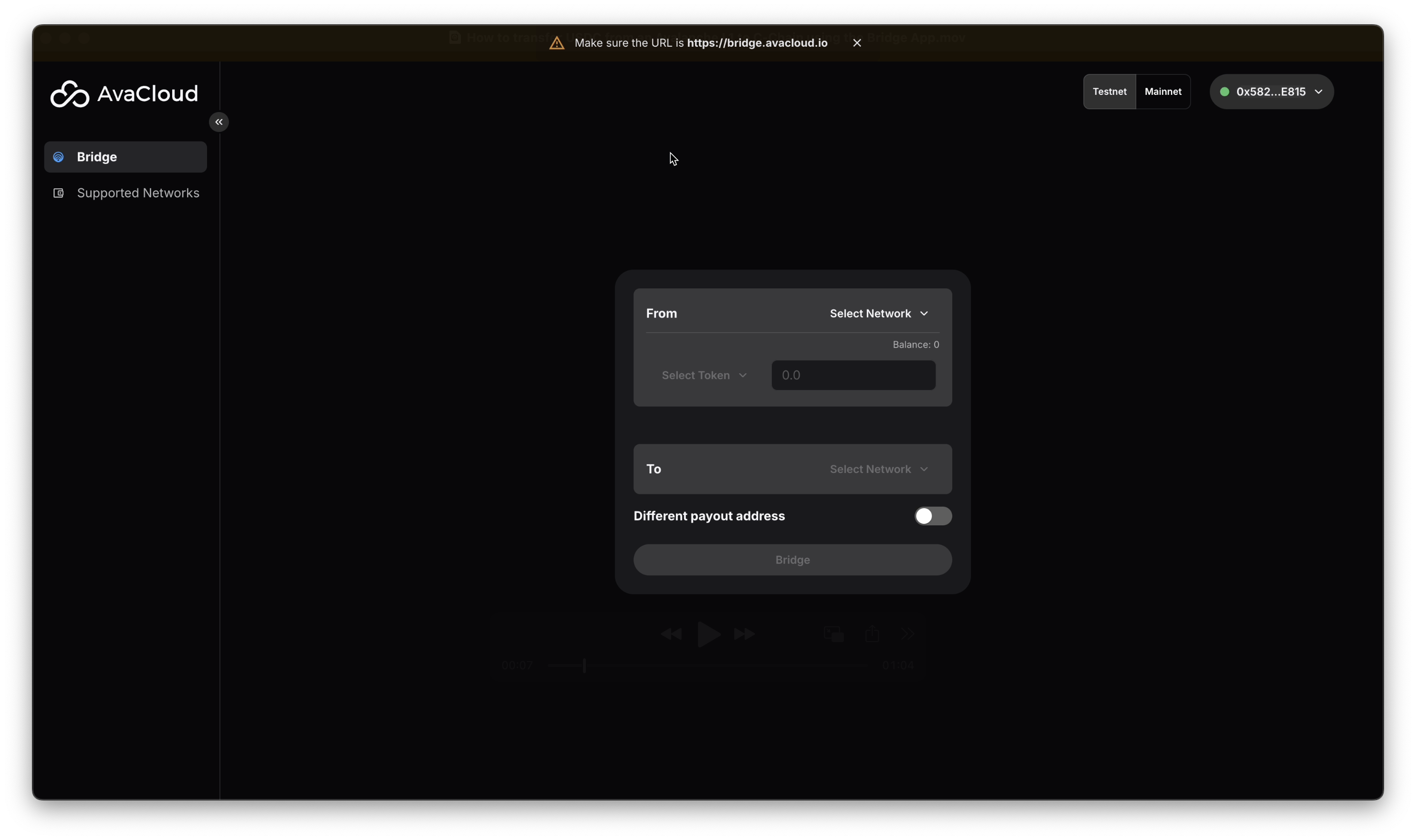 How to Transfer USDC from an Avalanche L1 to C-Chain via the Bridge App ...