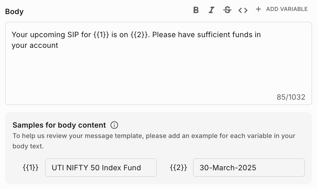 Create a WhatsApp Template from Fyno | Fyno Documentation