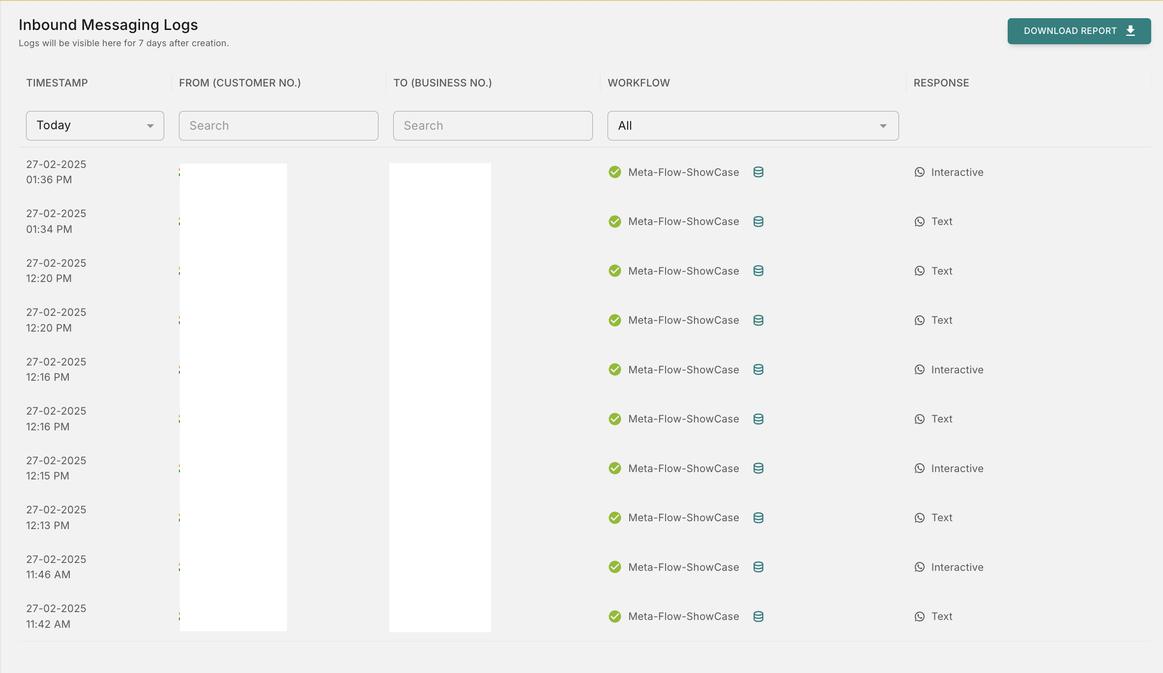 Inbound logs | Fyno Documentation