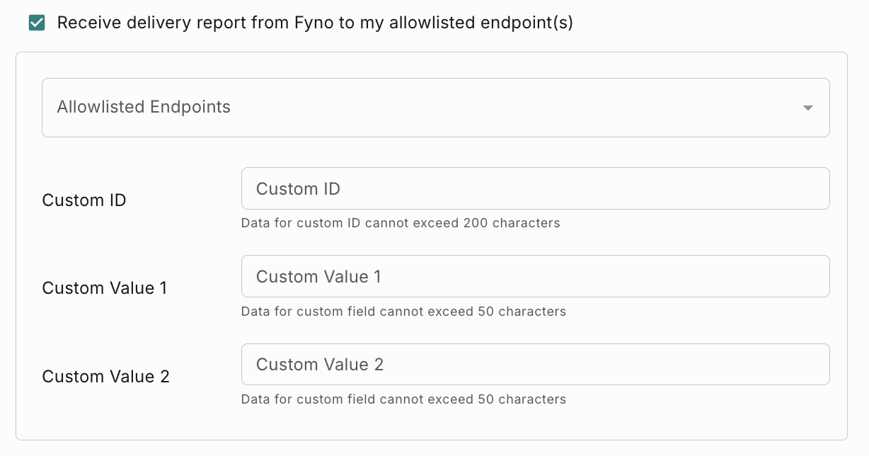 How to receive Delivery Reports | Fyno Documentation
