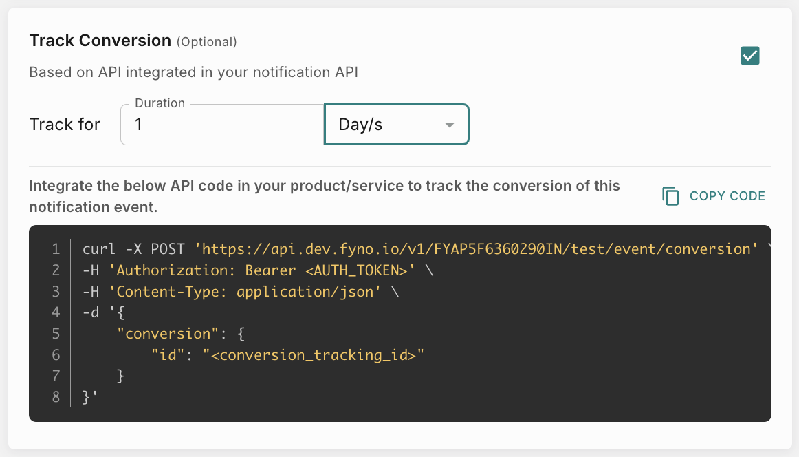 Creating a Notification Event | Fyno Documentation