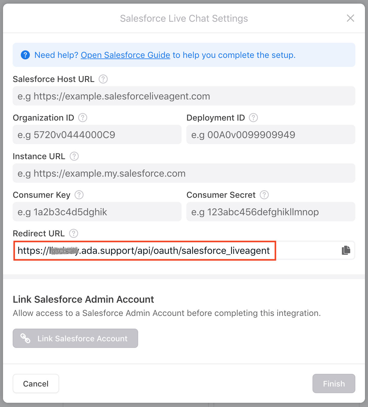 Configure Ada Glass for Salesforce | Ada | Documentation