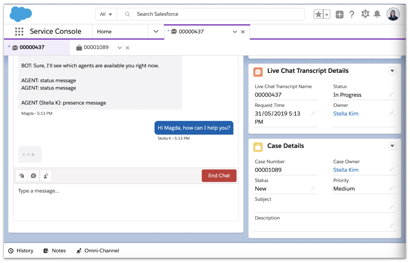 Manage chatter experience using Ada Glass for Salesforce | Ada | Documentation