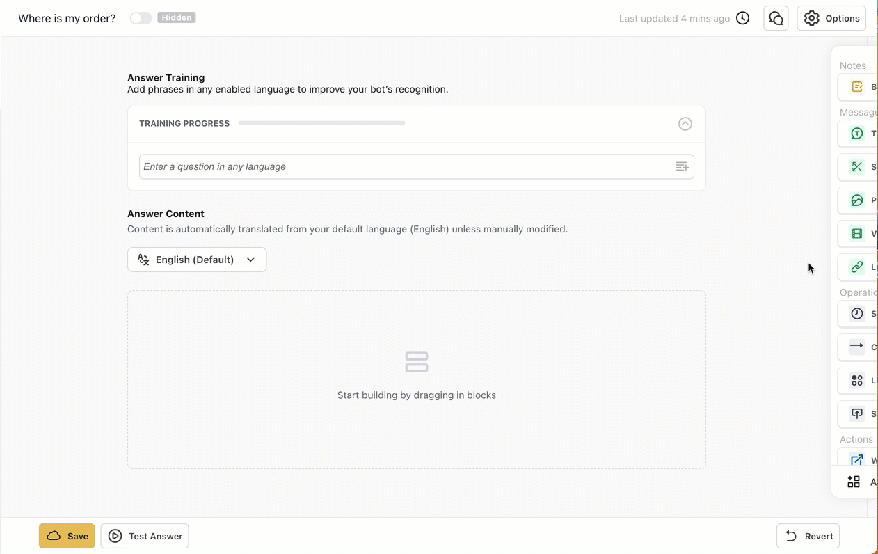 Build Answers using blocks | Ada | Documentation