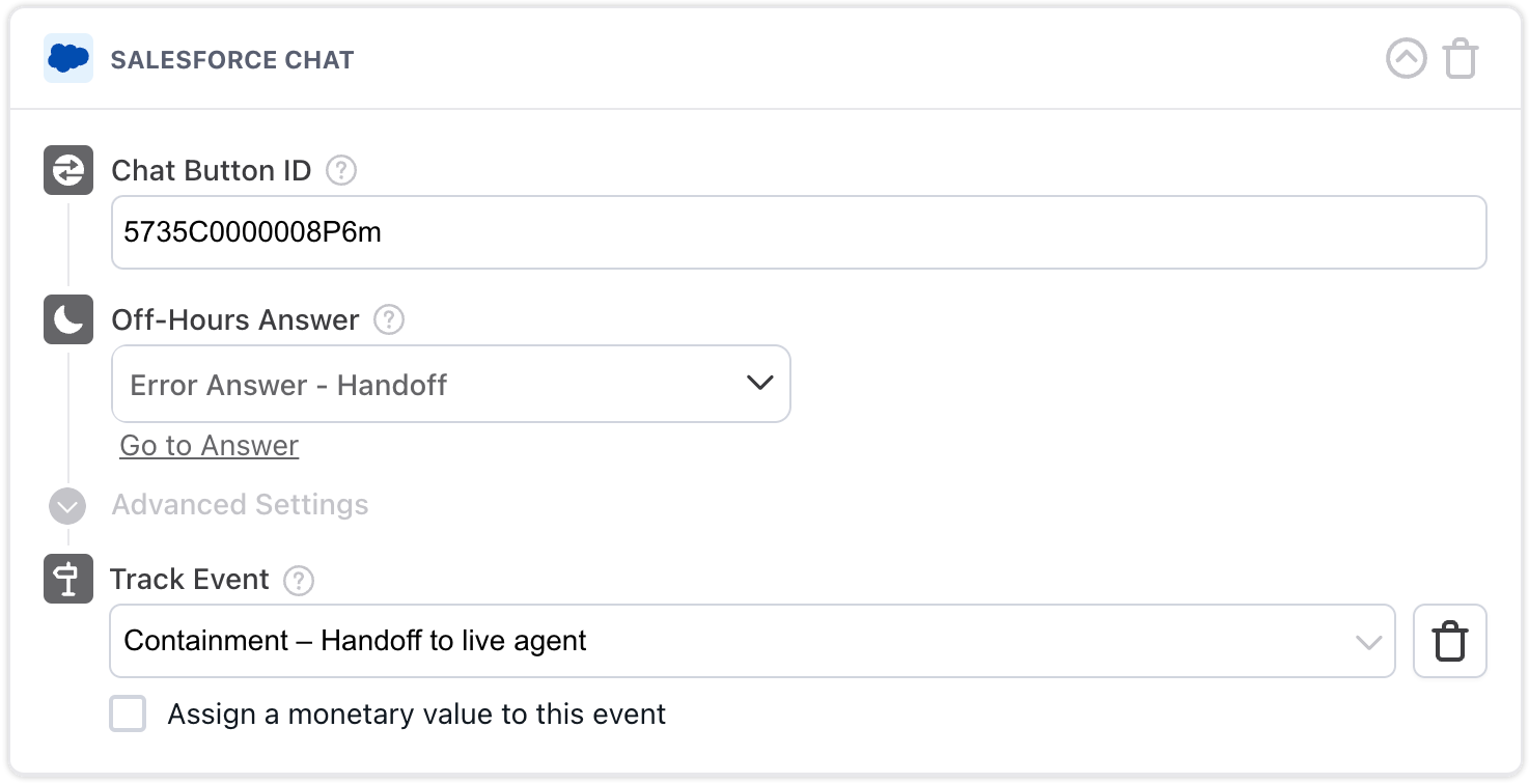 Salesforce Chat block | Ada | Documentation