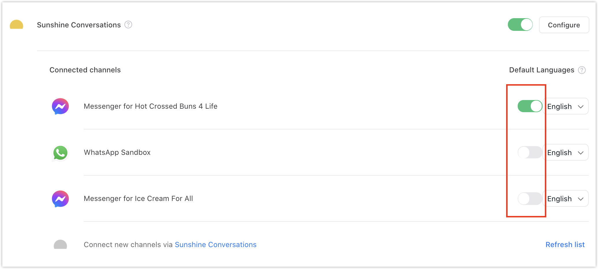 Connect Zendesk social channels to multiple bots using Sunshine Conversations | Ada | Documentation
