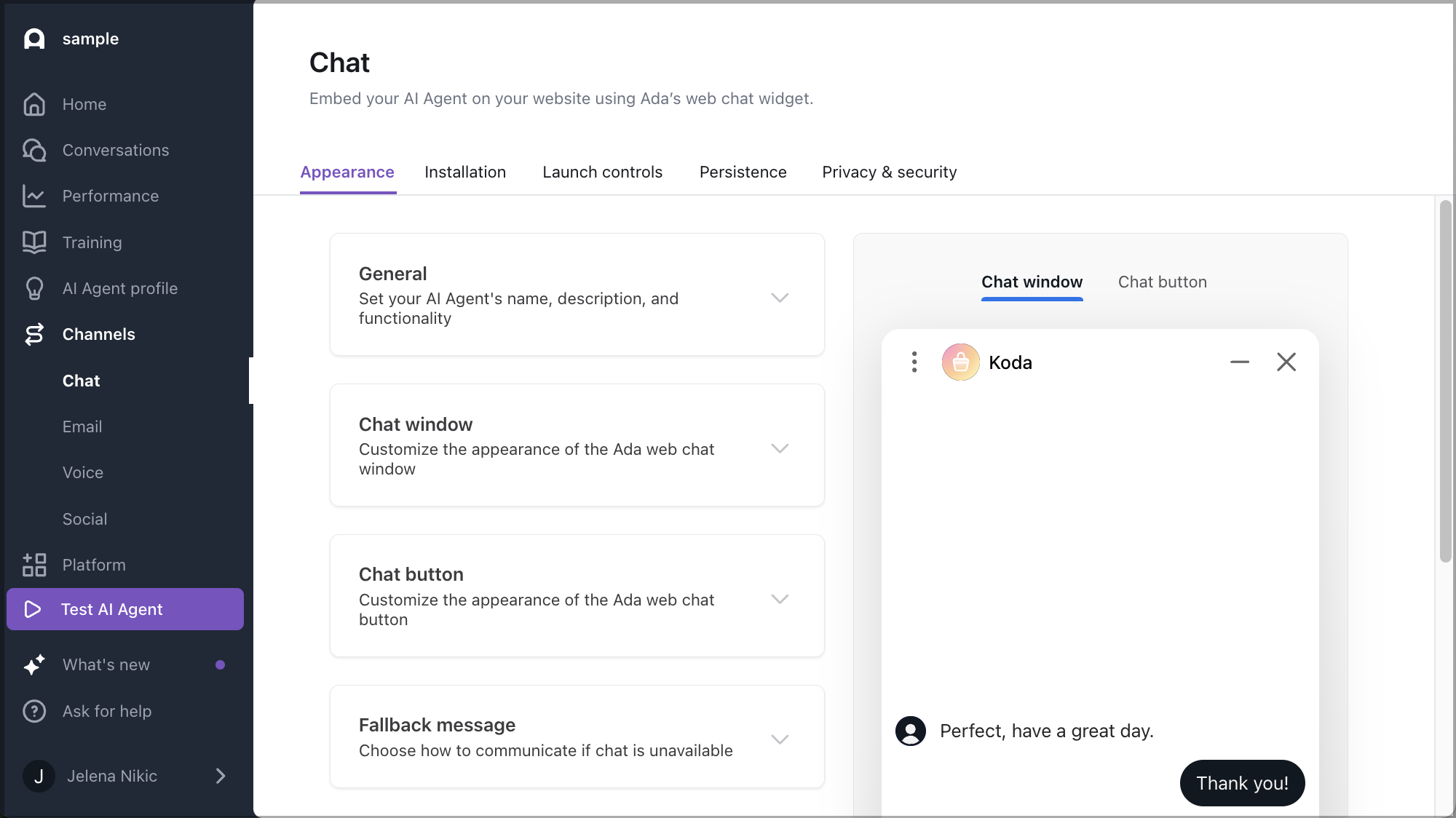 Chat | Ada