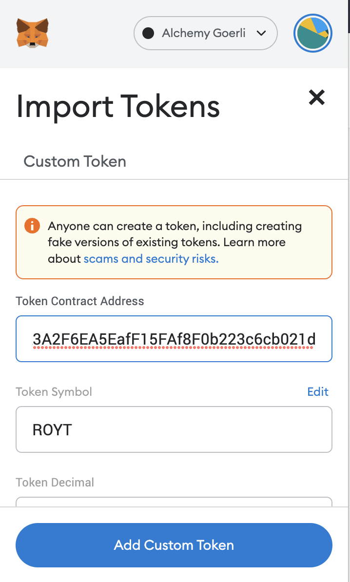 How to Add Royalties to an ERC-20 Token | Alchemy Docs