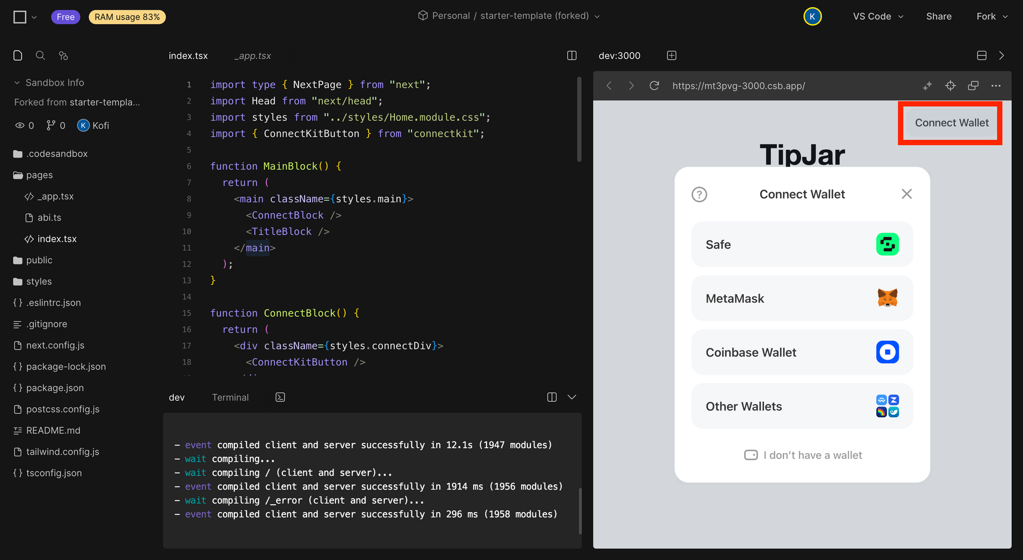 How to build a \Tip Jar\ DeFi app | Alchemy Docs