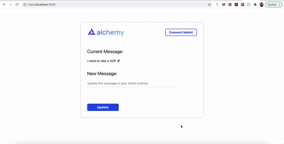 Integrating Your Smart Contract With The Frontend Alchemy Docs