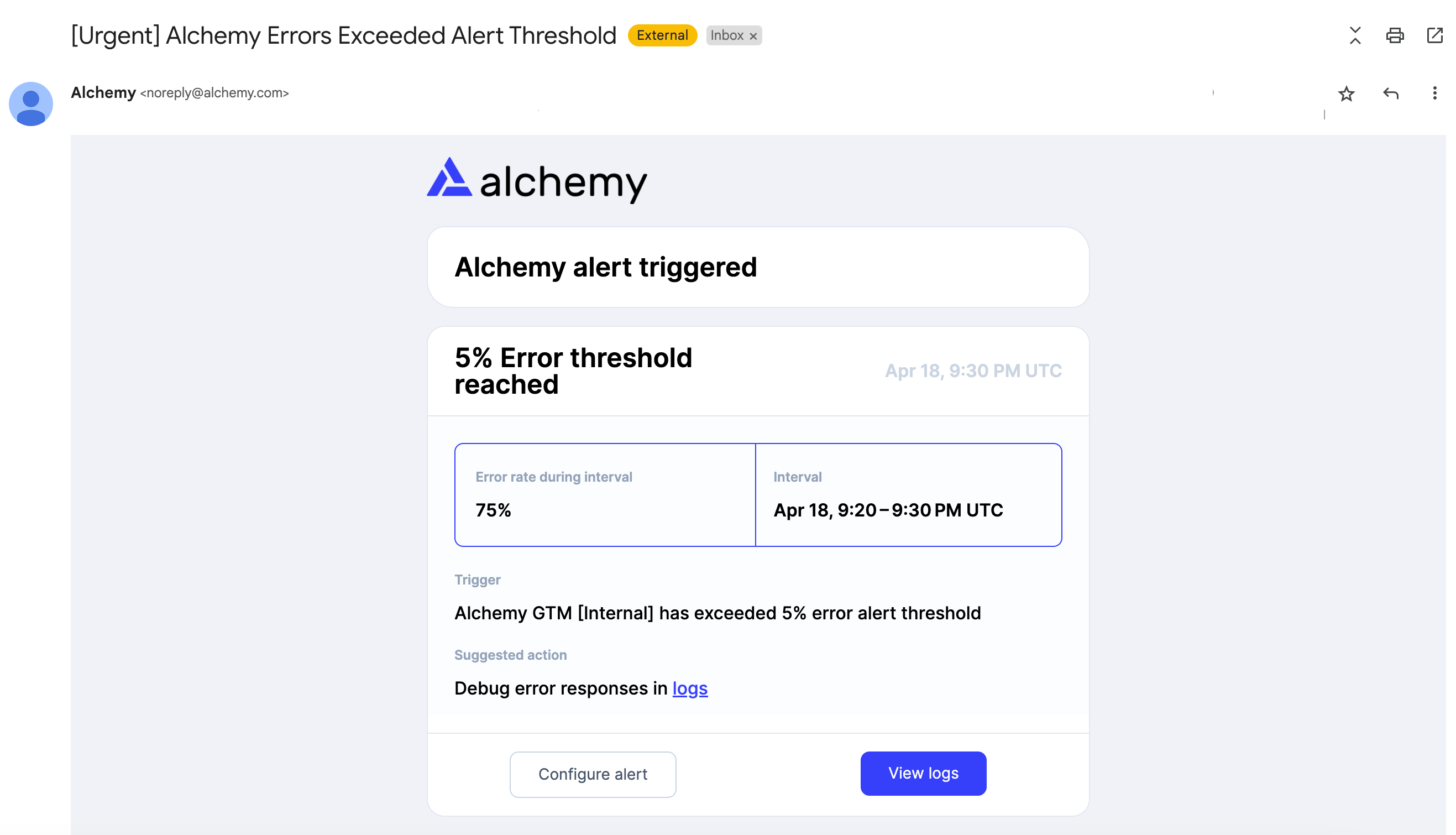 Dashboard Alerts | Alchemy Docs