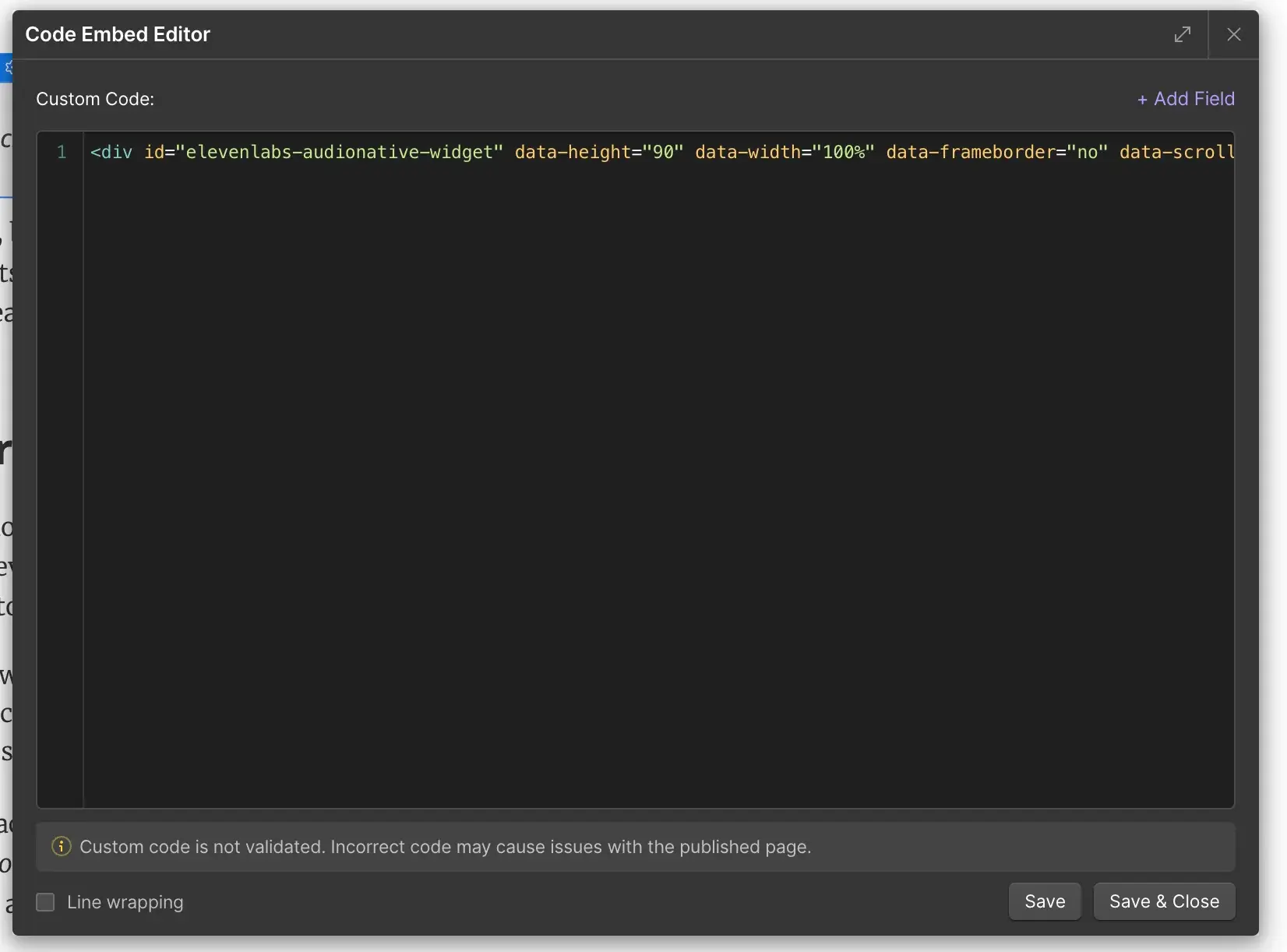 Audio Native with Webflow — ElevenLabs Documentation