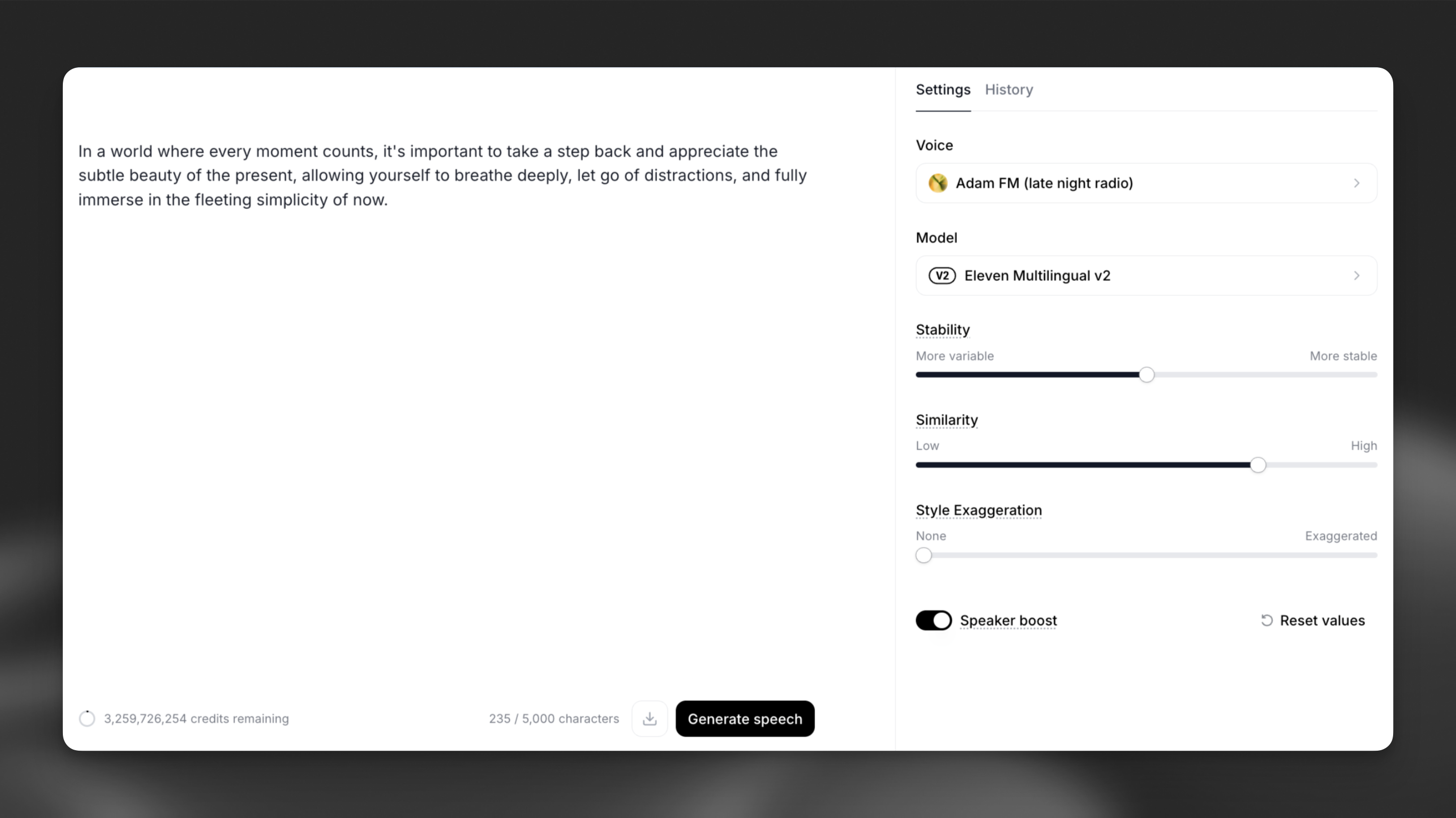 Text to Speech (product guide) — ElevenLabs Documentation