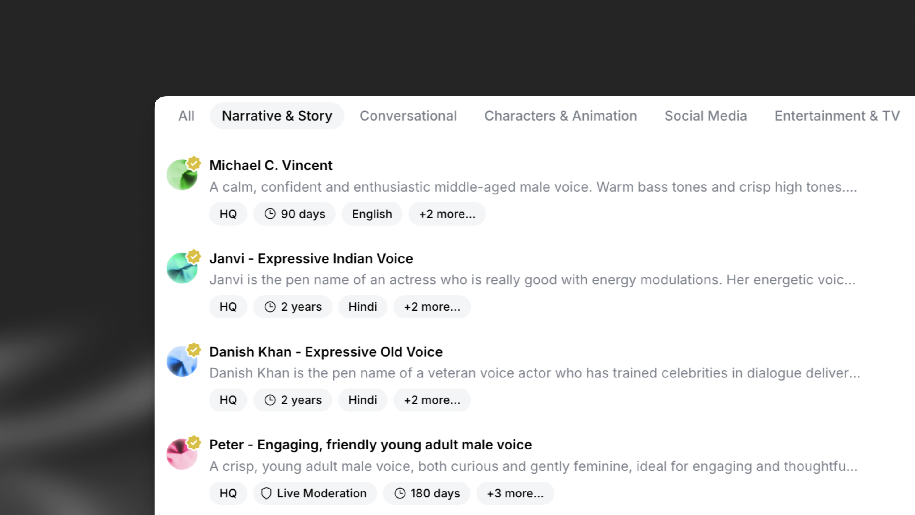 Voice library — ElevenLabs Documentation