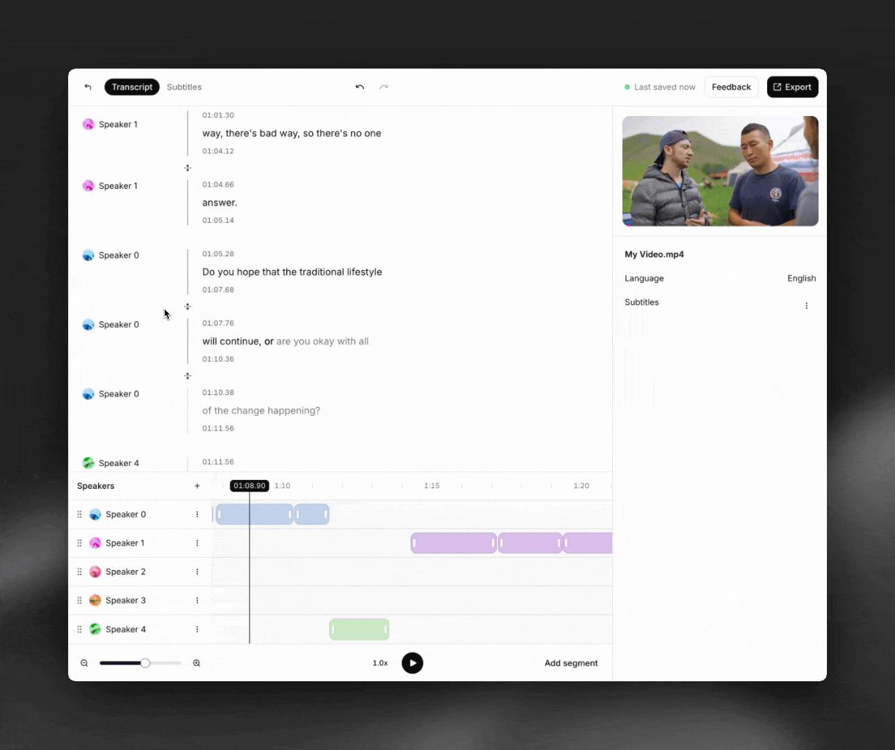 Transcripts (product guide) | ElevenLabs Documentation