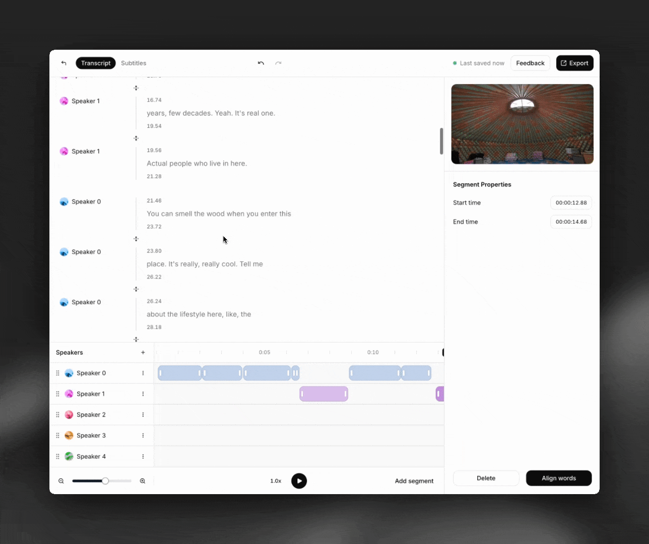 Transcripts (product guide) | ElevenLabs Documentation