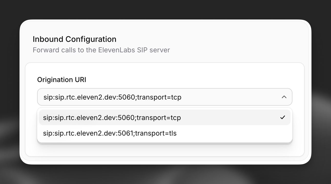 SIP trunking | ElevenLabs Documentation