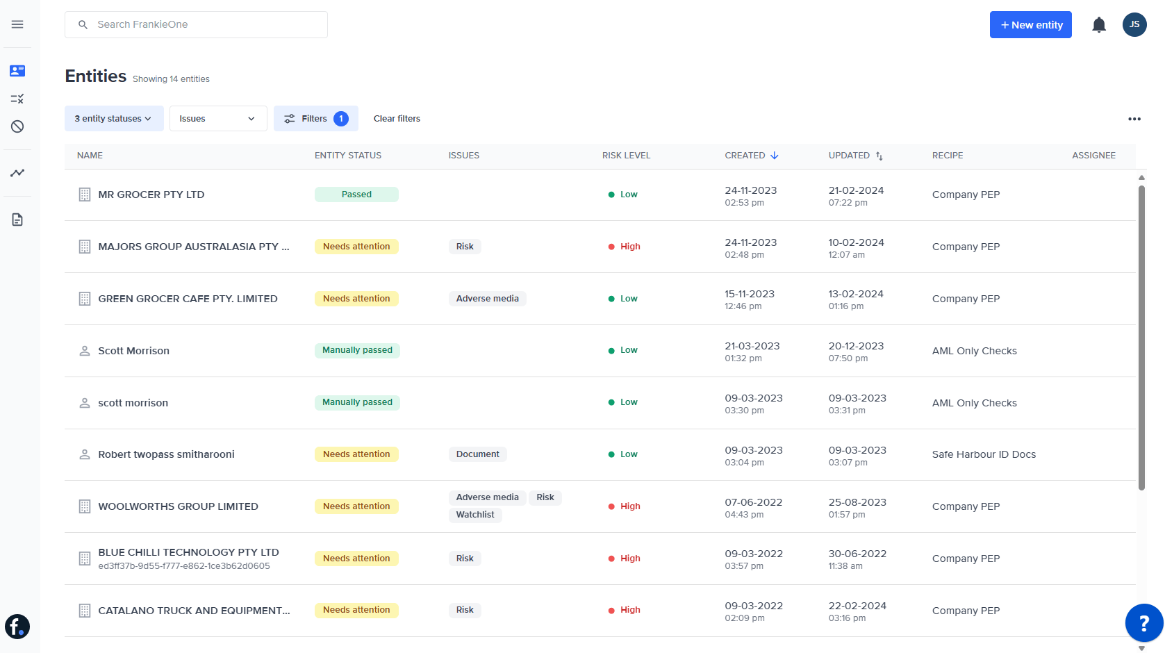 New Portal User Experience — FrankieOne | Documentation