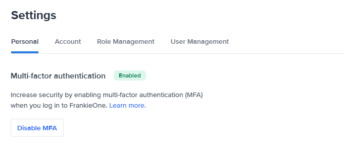Multi-factor Authentication — FrankieOne | Documentation