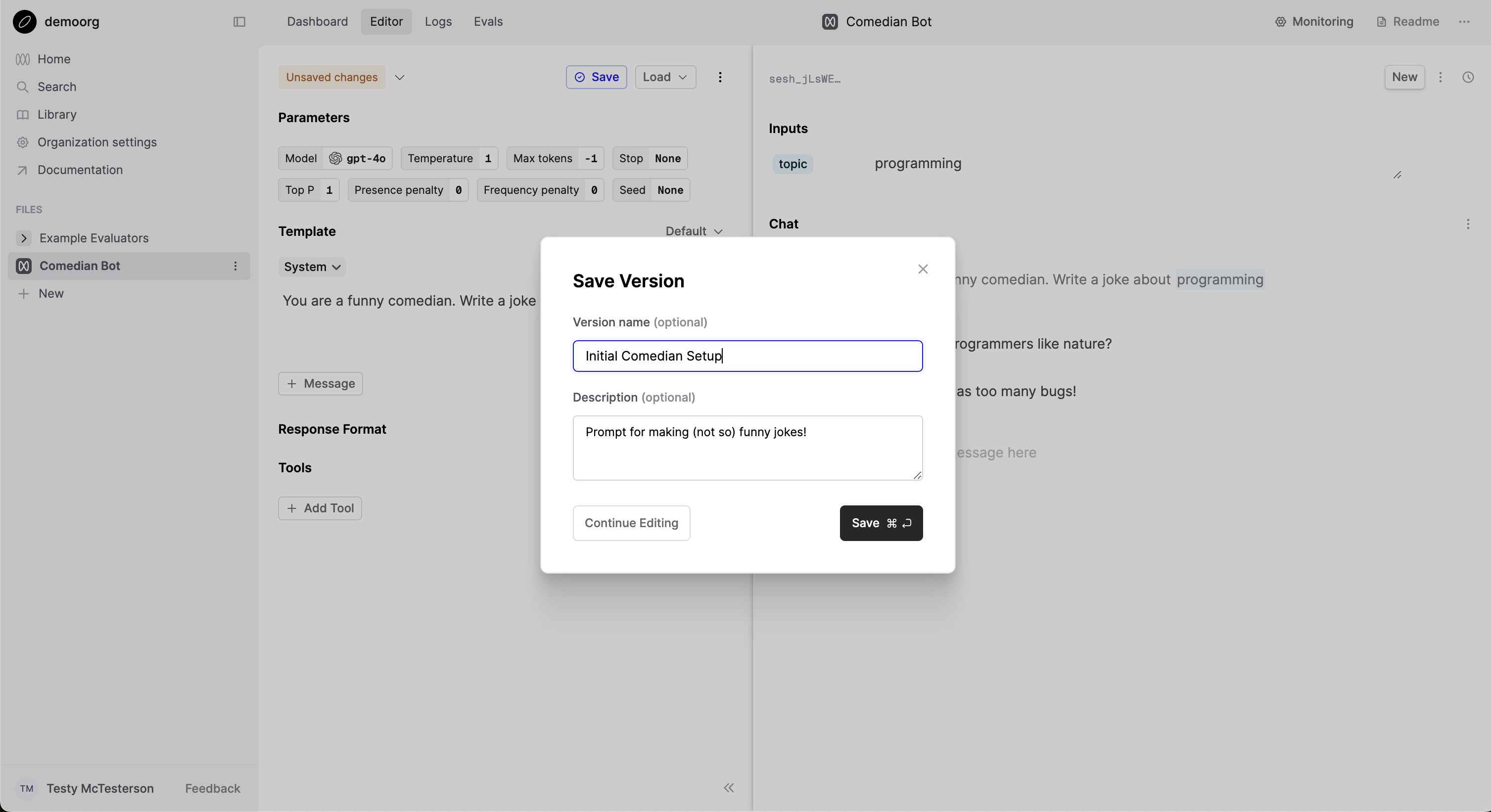 Quickstart Tutorial | Humanloop Docs