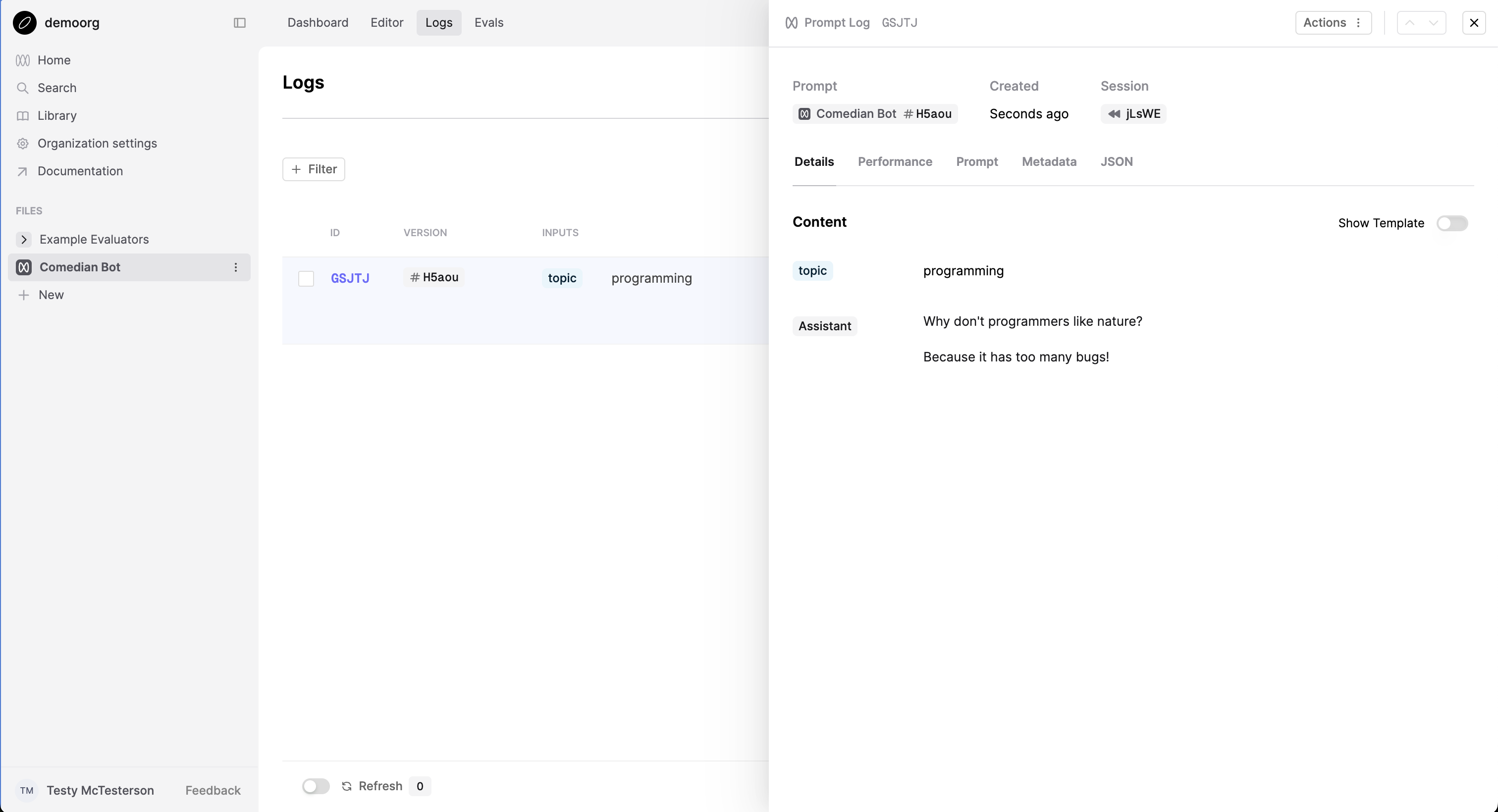 Quickstart Tutorial | Humanloop Docs
