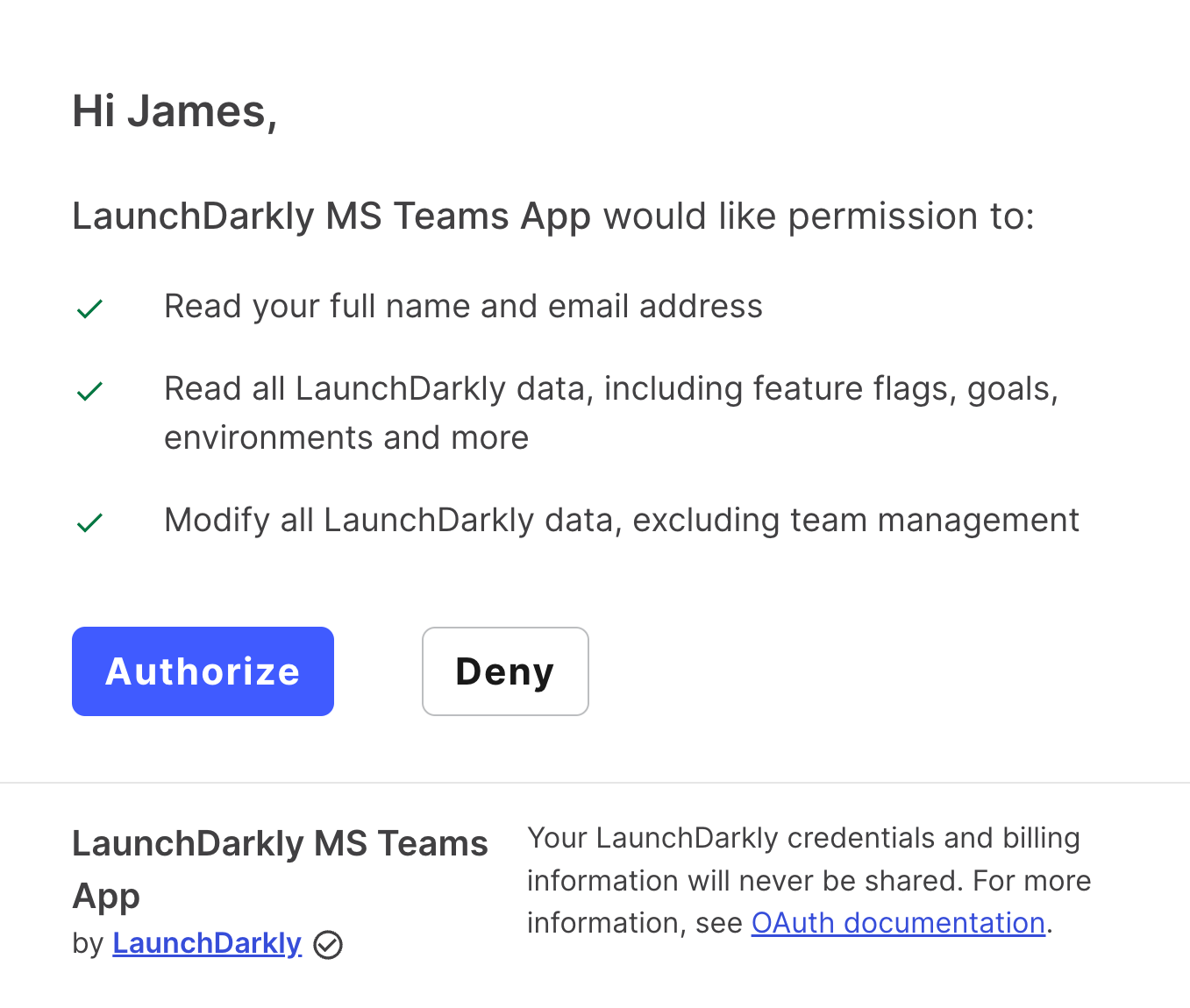 Setting up the Microsoft Teams integration | LaunchDarkly | Documentation