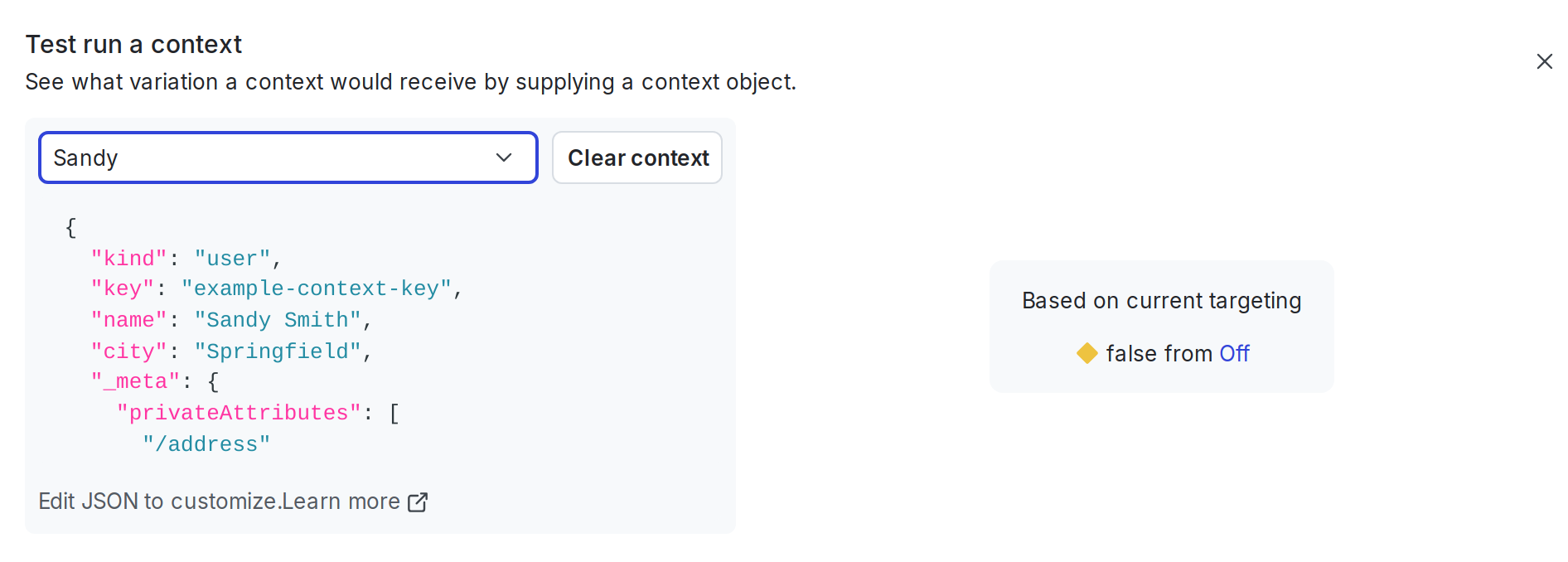 Testing flag targeting | LaunchDarkly | Documentation
