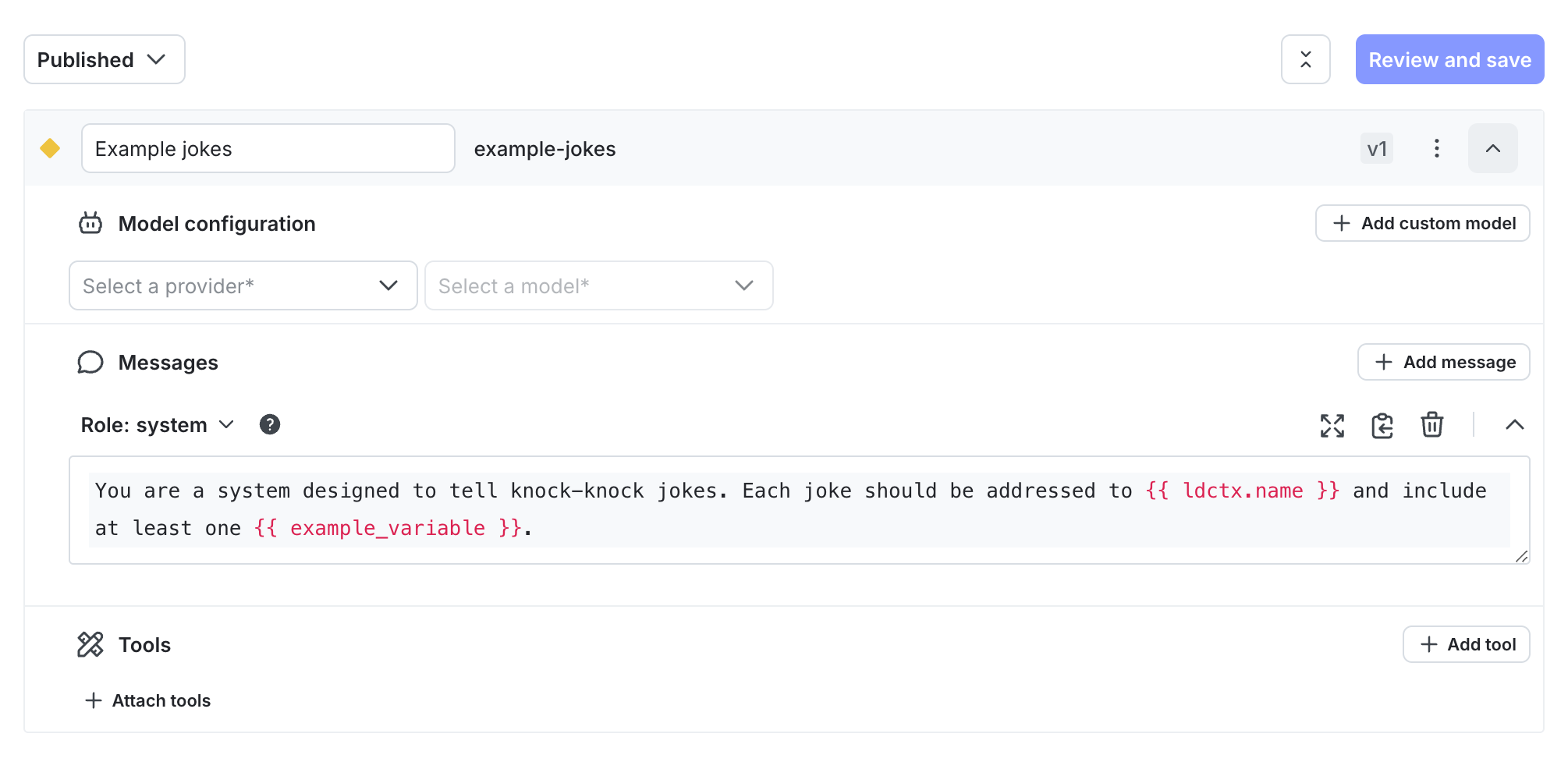 Quickstart for AI Configs | LaunchDarkly | Documentation
