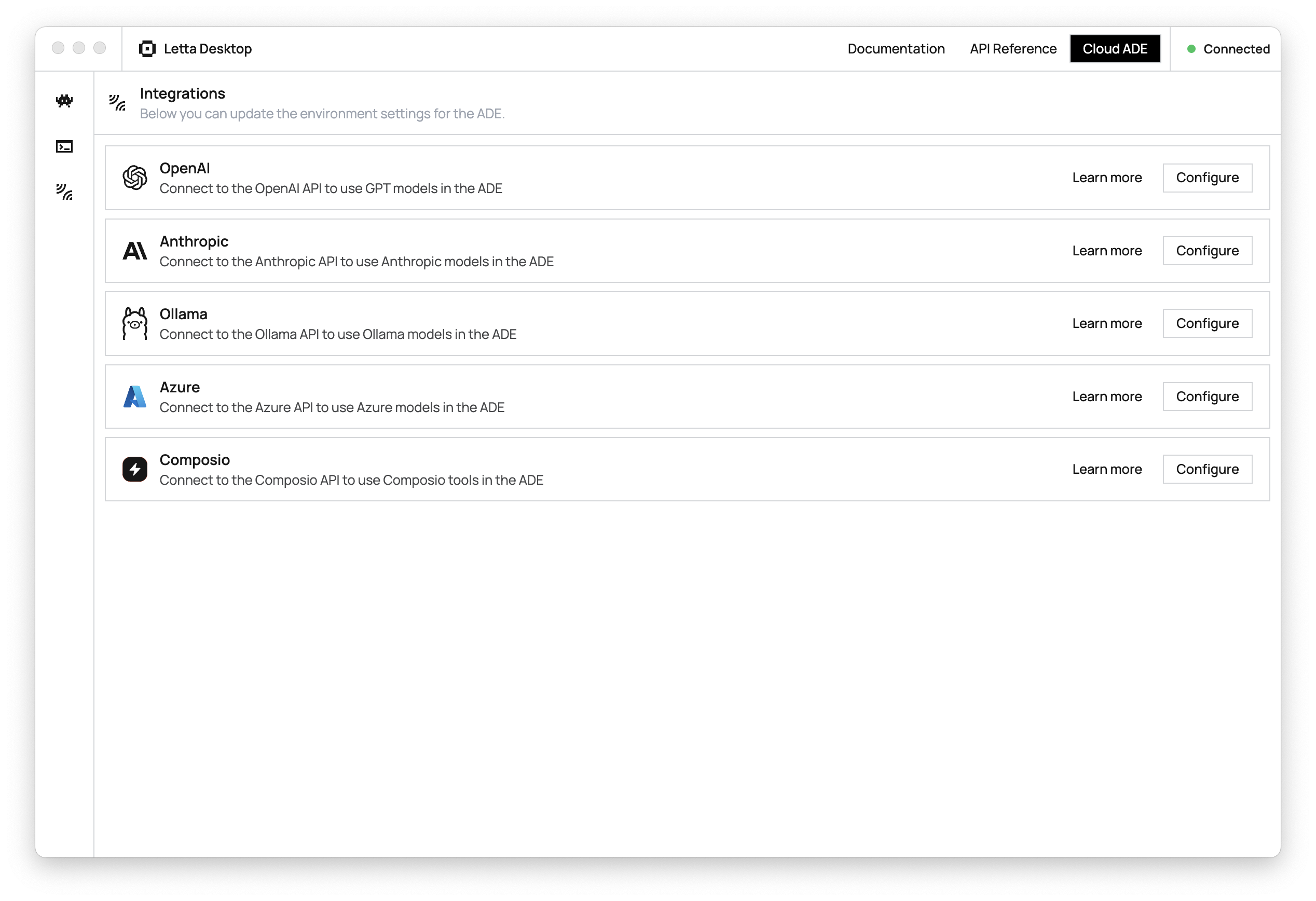 Developer quickstart (Desktop) | Letta