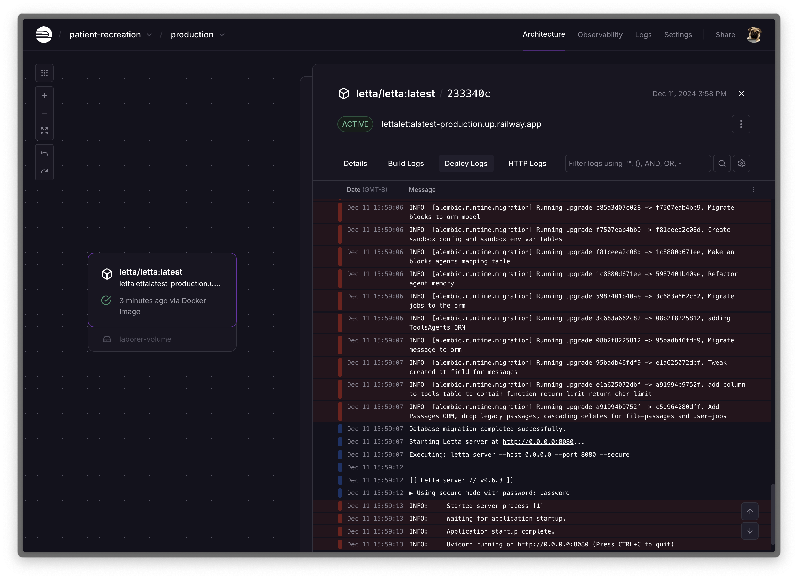 Deploy Letta Server on Railway
