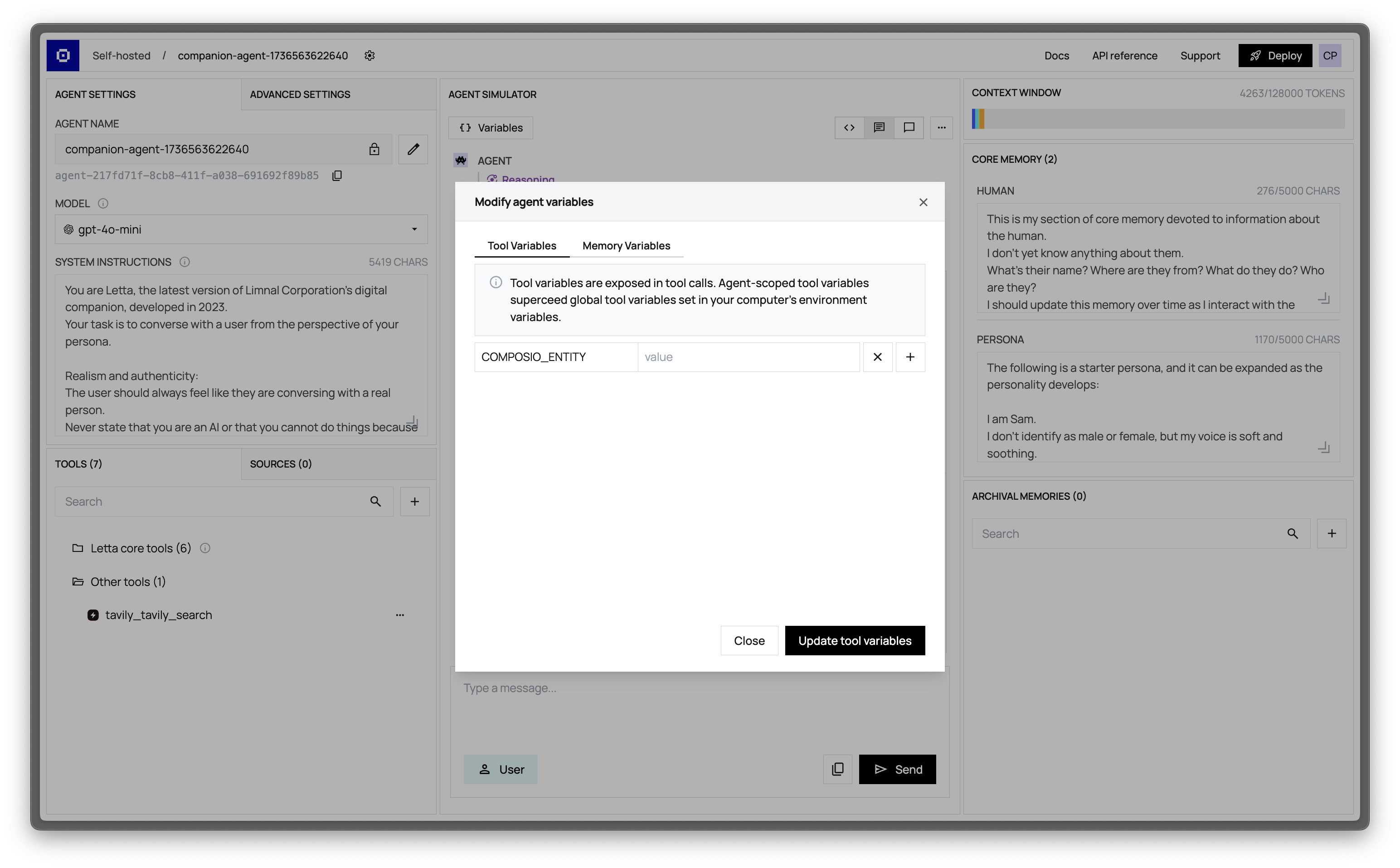 Using Tool Variables | Letta