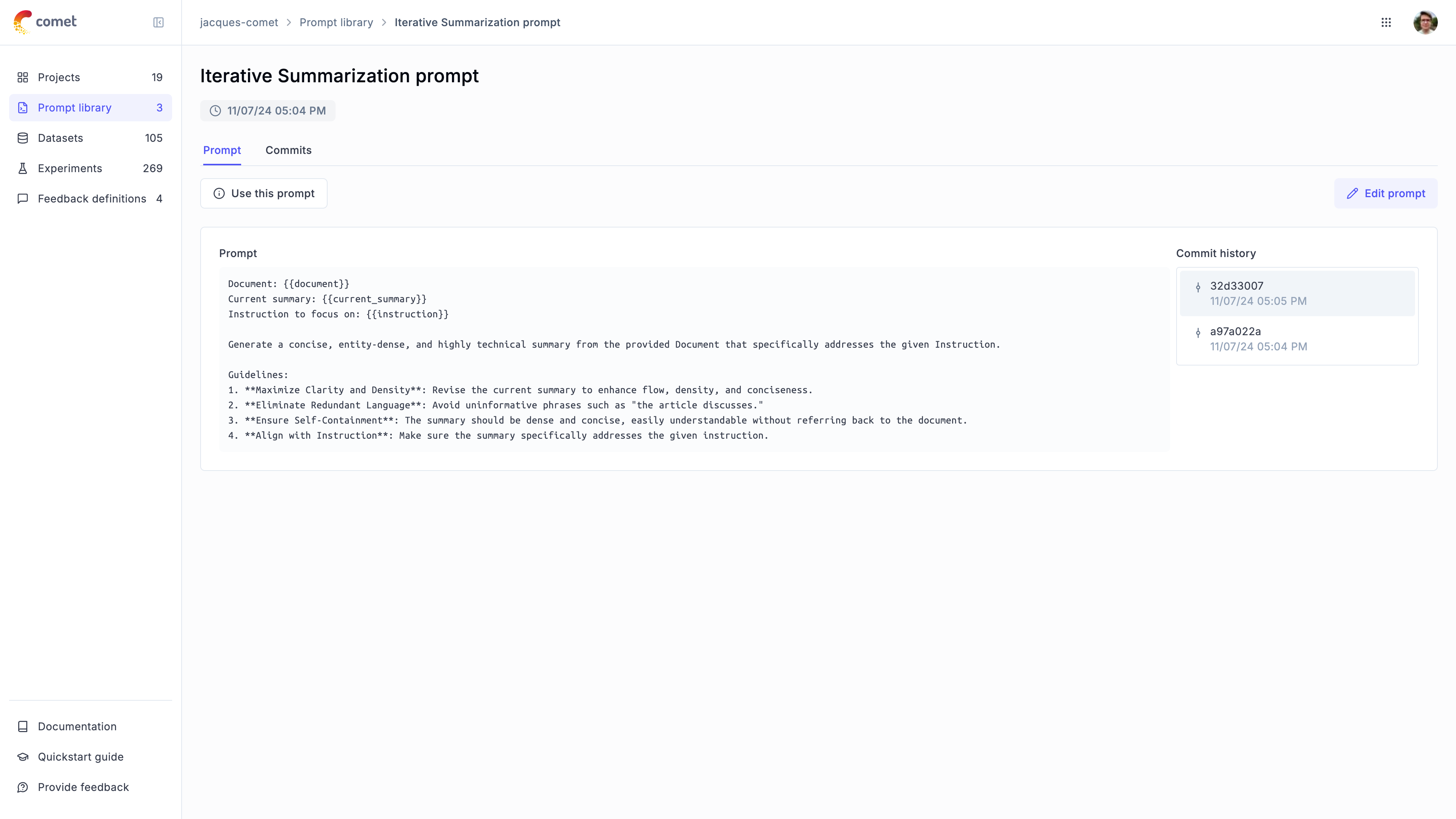 Prompt management | Opik Documentation