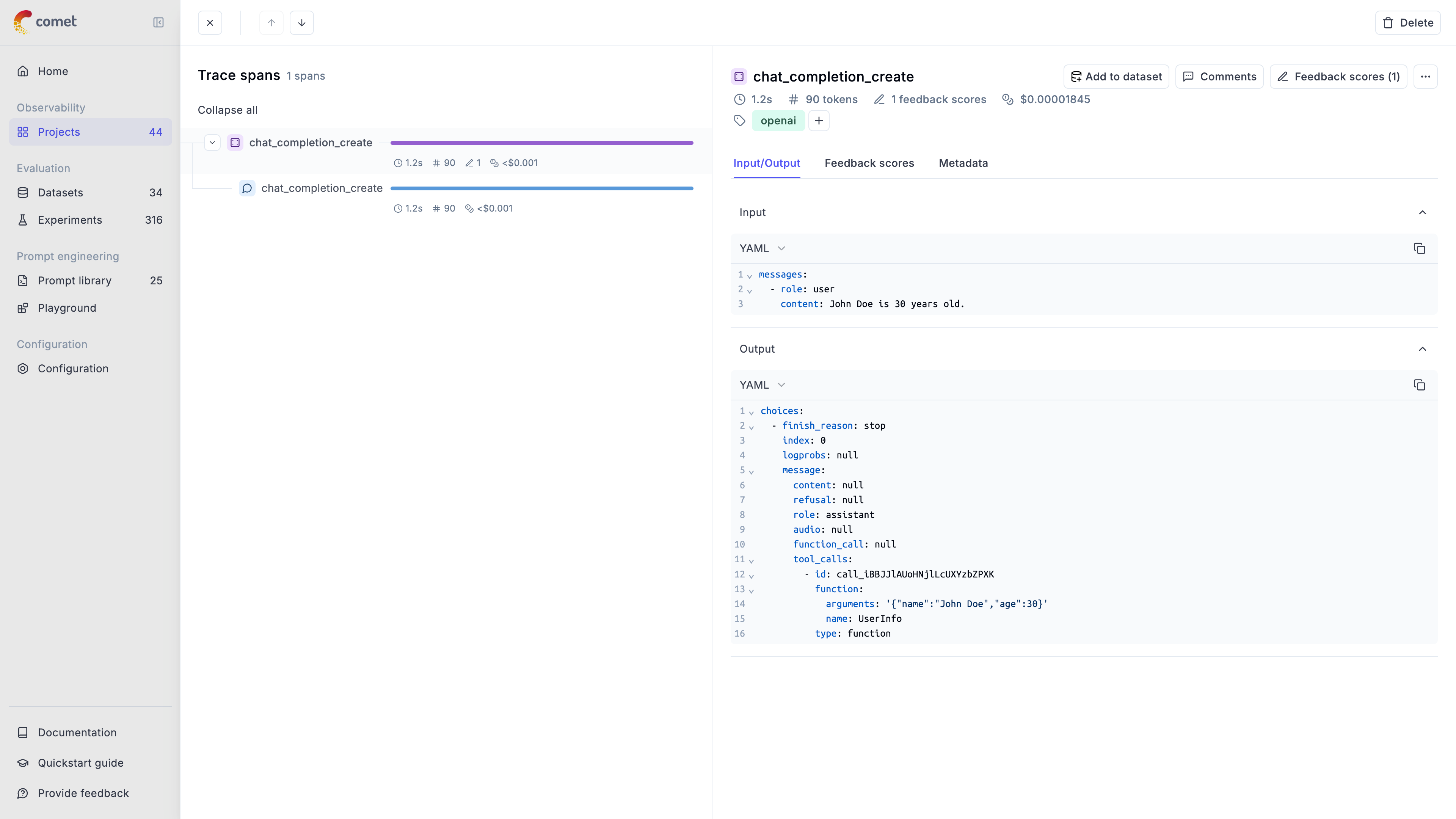 Structured Output Tracking for Instructor with Opik | Opik Documentation