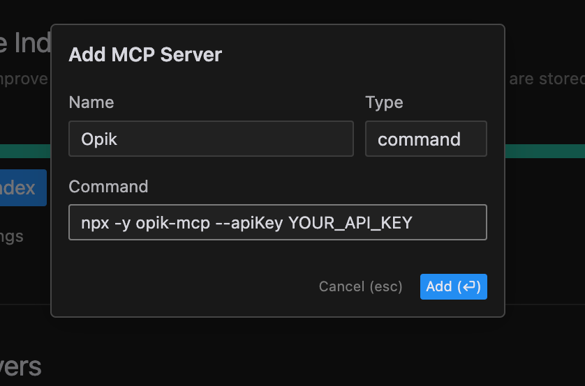 Opik's MCP server | Opik Documentation | Opik Documentation