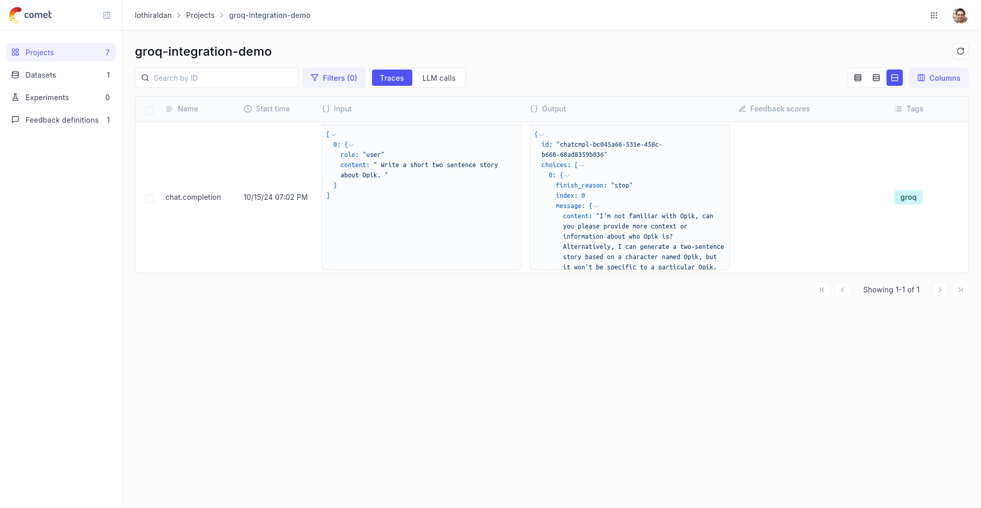 Groq | Opik Documentation | Opik Documentation