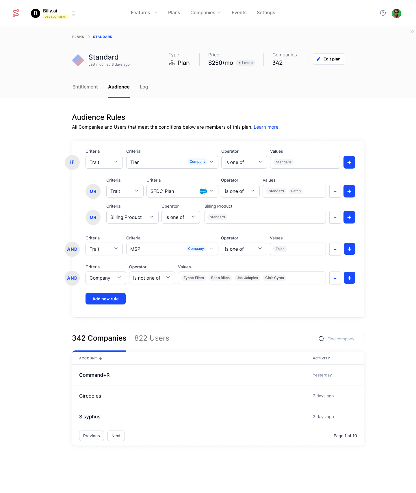 Managing Company Plans | SchematicHQ