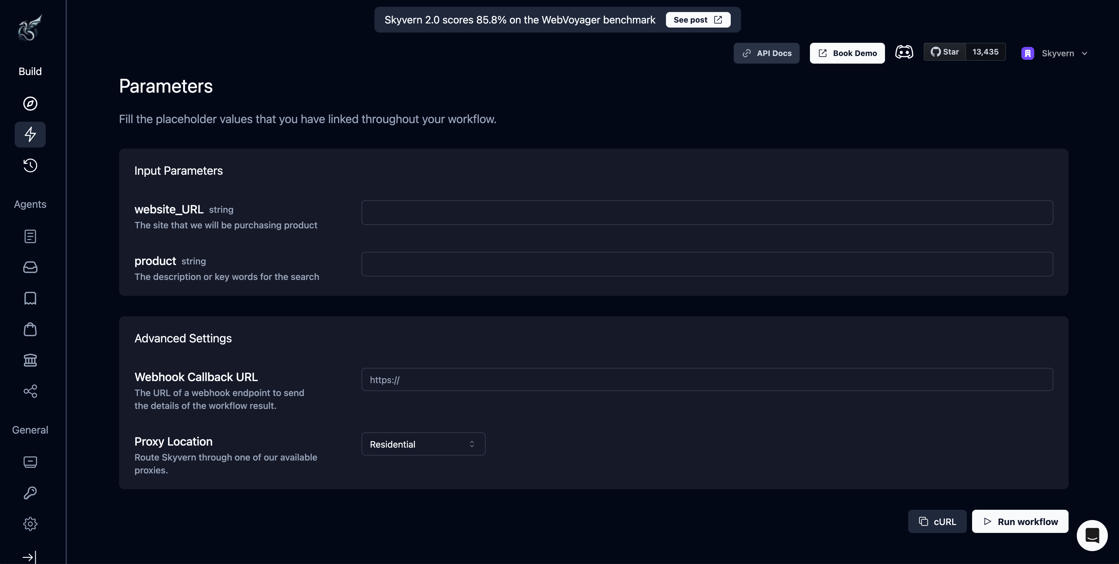 Run Workflows | Skyvern