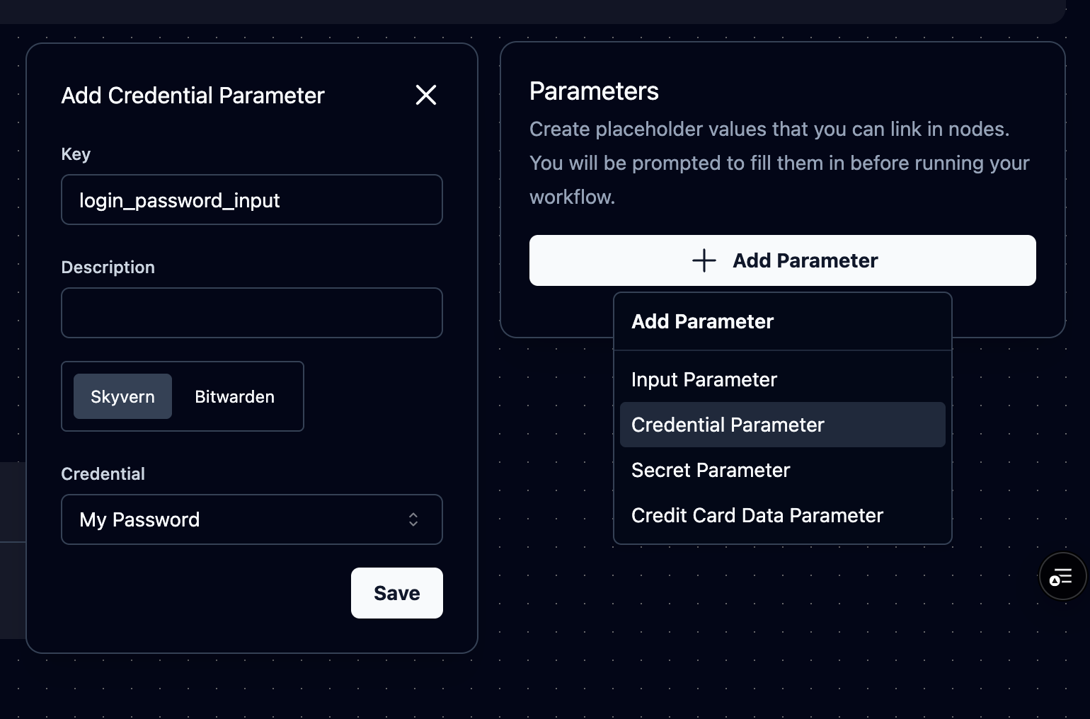 Workflow Parameters | Skyvern