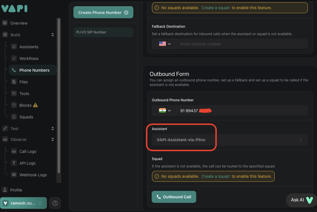 Plivo SIP Integration