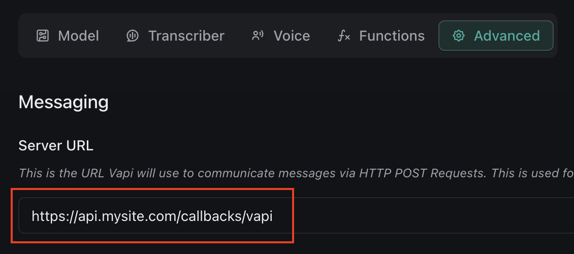 Setting server URLs | Vapi