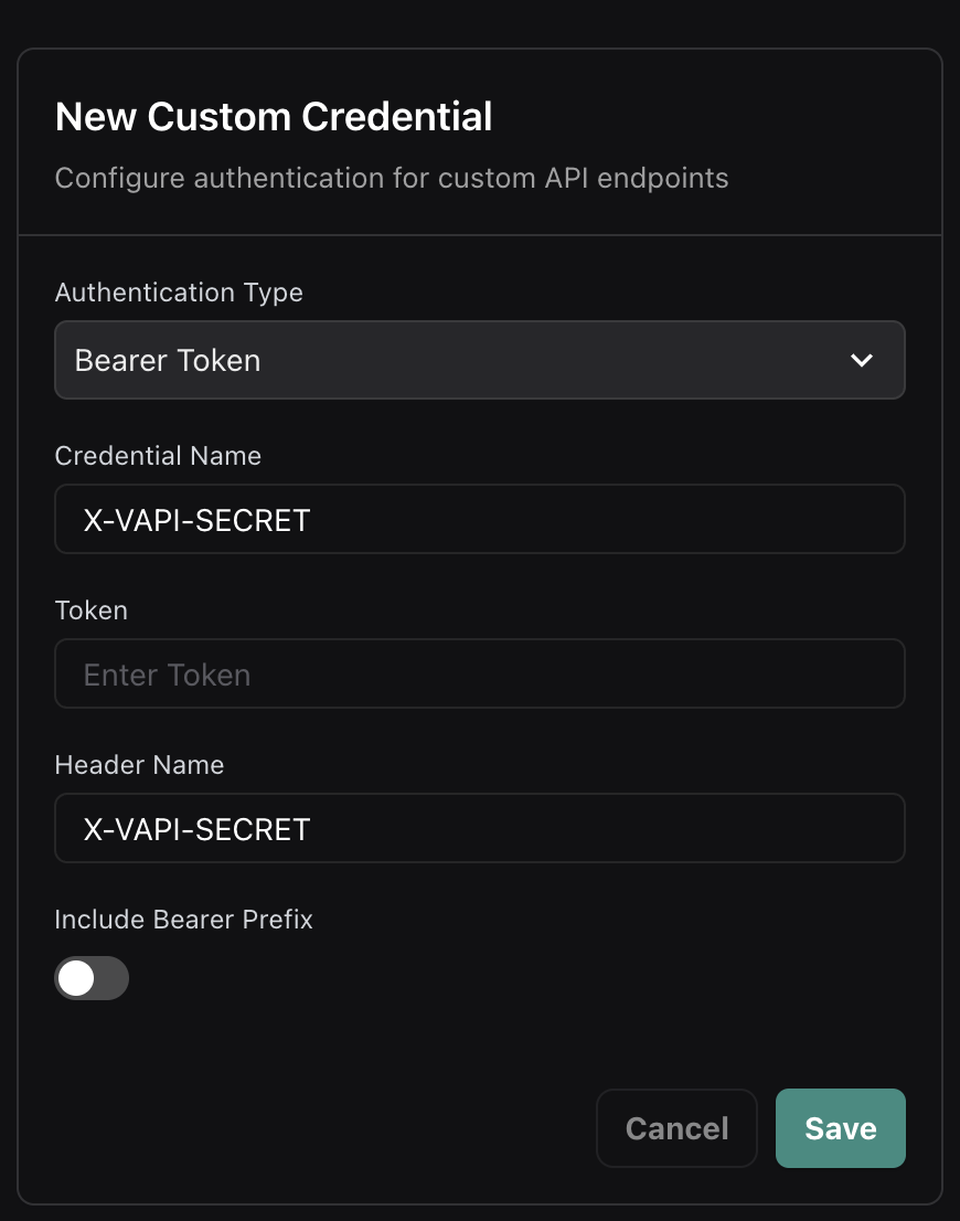 Server authentication | Vapi