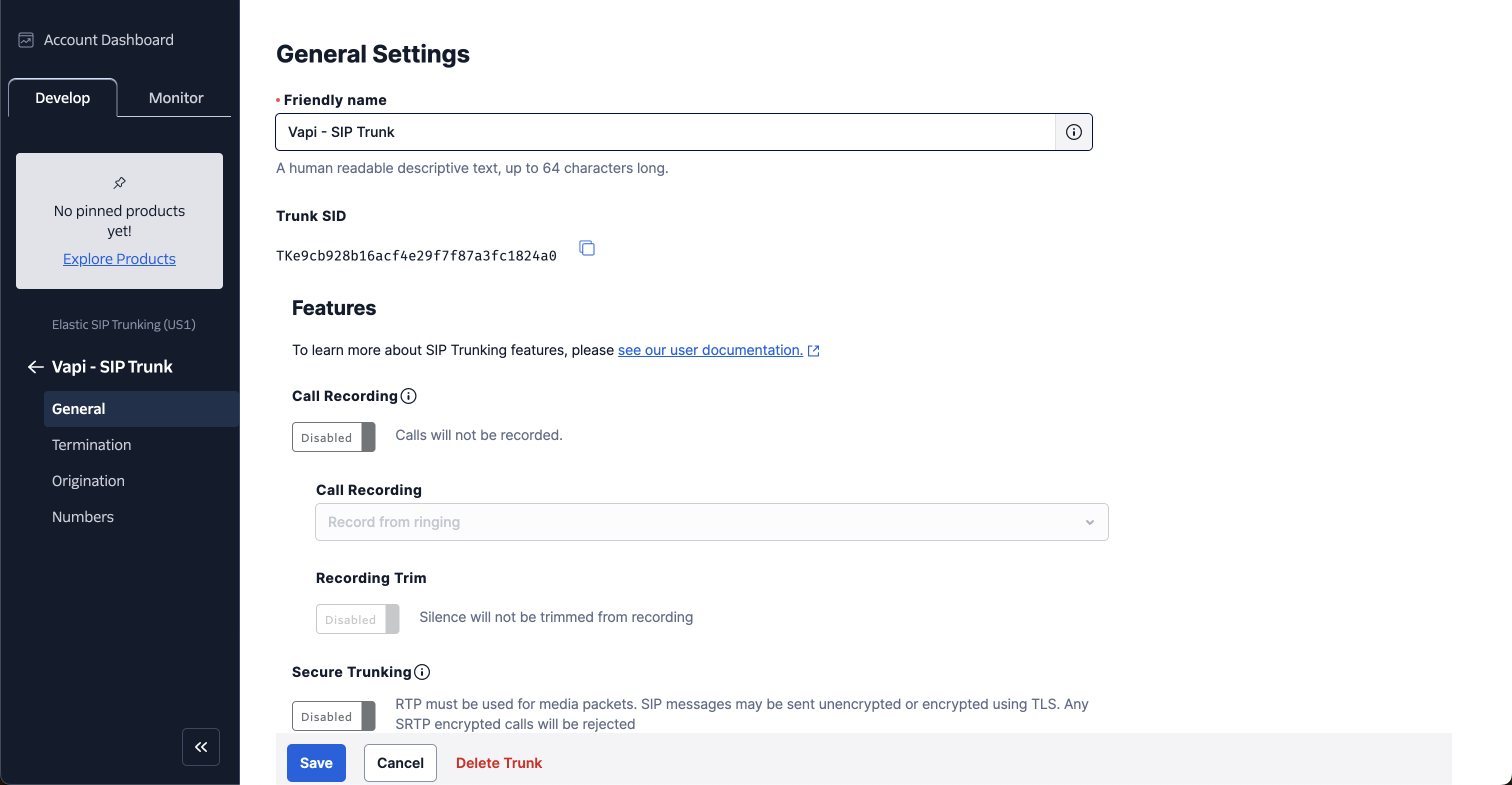 Twilio SIP Integration | Vapi