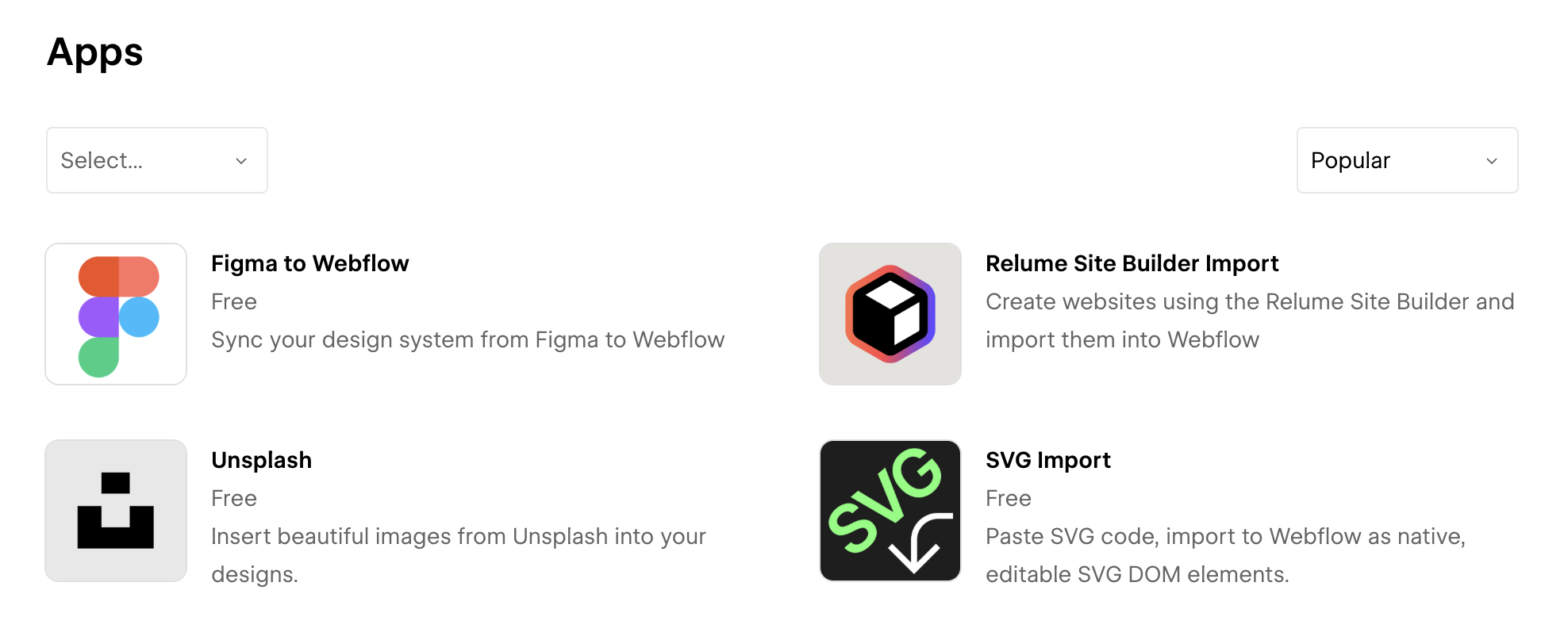 Listing your App | Webflow Developer Documentation